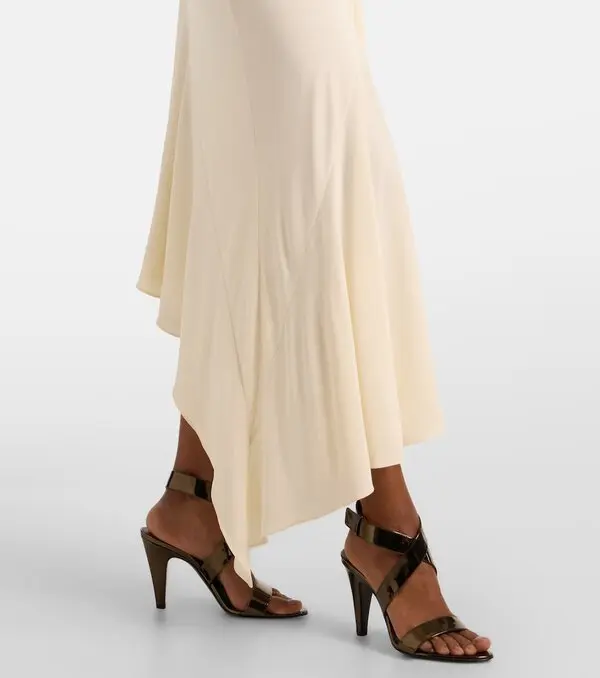 Alaïa Asymmetric Jersey Midi Dress - White