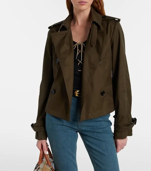 Burberry Cropped Cotton Gabardine Trench Jacket