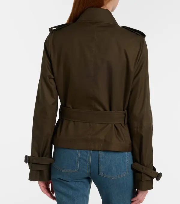 Burberry Cropped Cotton Gabardine Trench Jacket