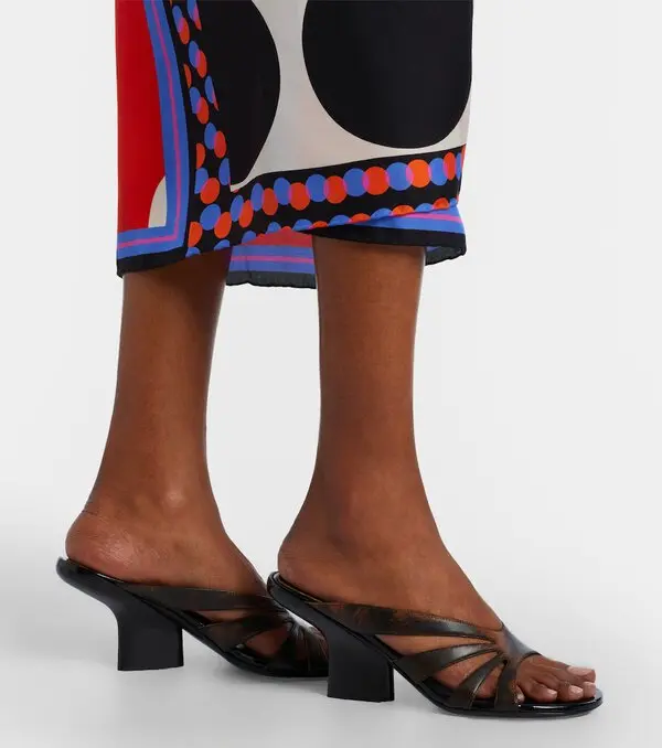 Dries Van Noten Distressed Leather Mules - Brown