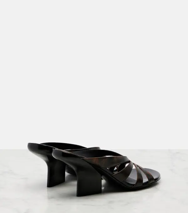 Dries Van Noten Distressed Leather Mules - Brown