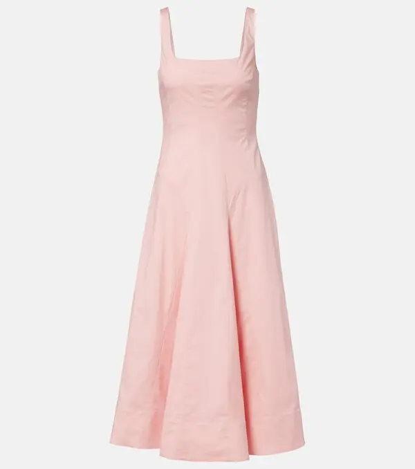 Staud Willow Cotton Midi Dress - Pink