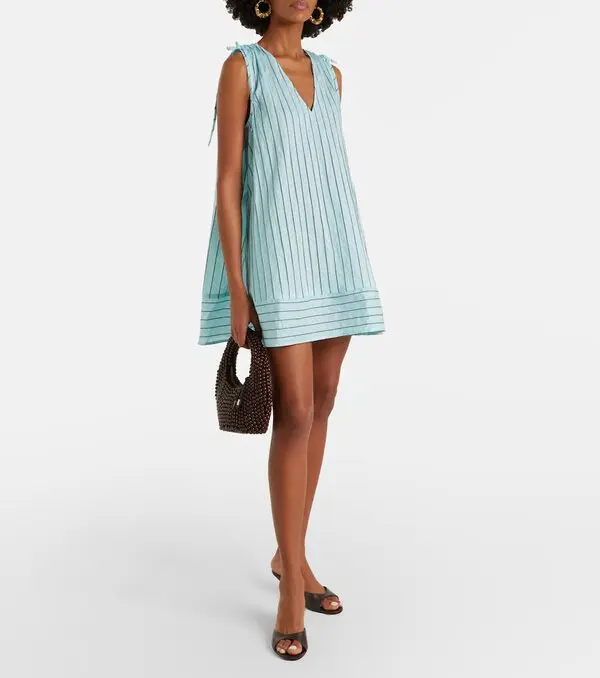 Staud Elena Cotton-blend Minidress - Multicoloured