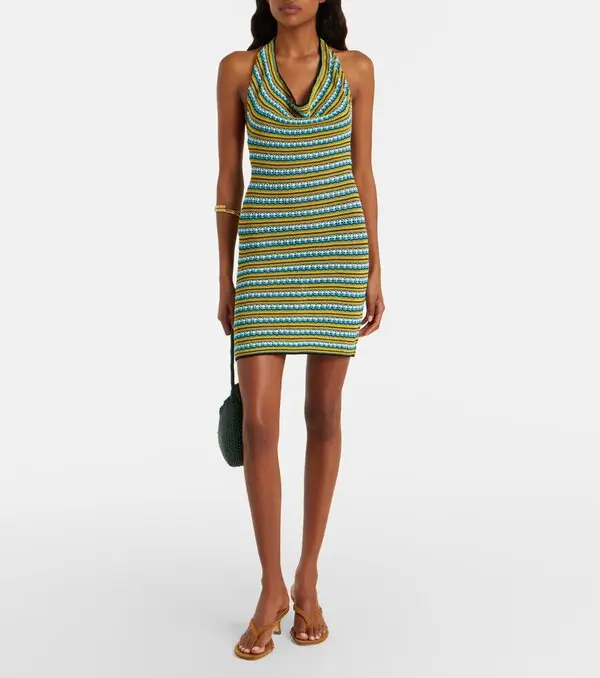 Staud Greta Striped Cotton Minidress - Multicoloured