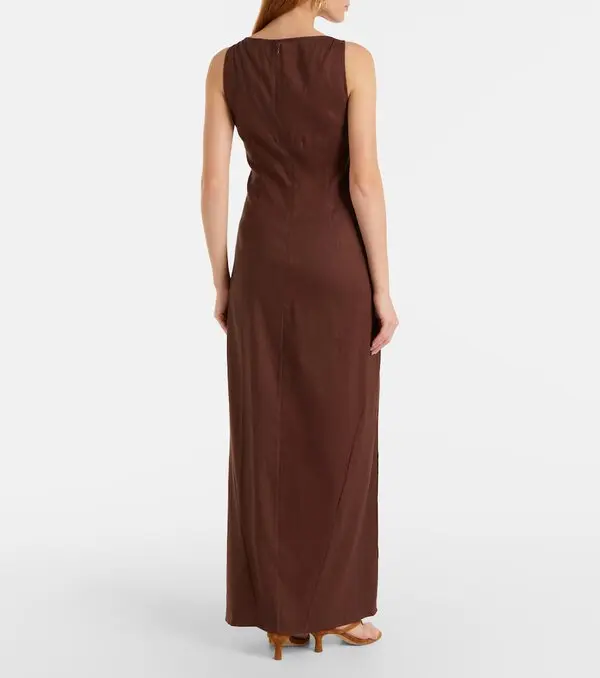 Staud Costa Linen-blend Maxi Dress