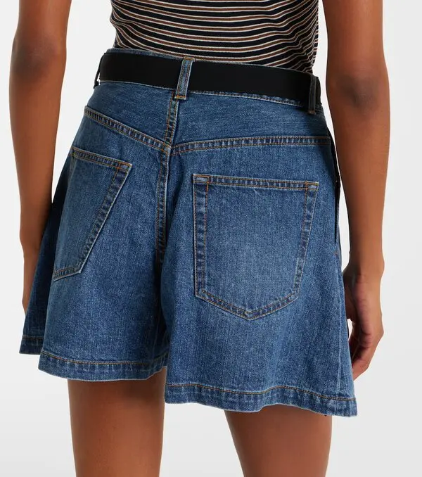 Sacai Paneled Denim Shorts - Blue