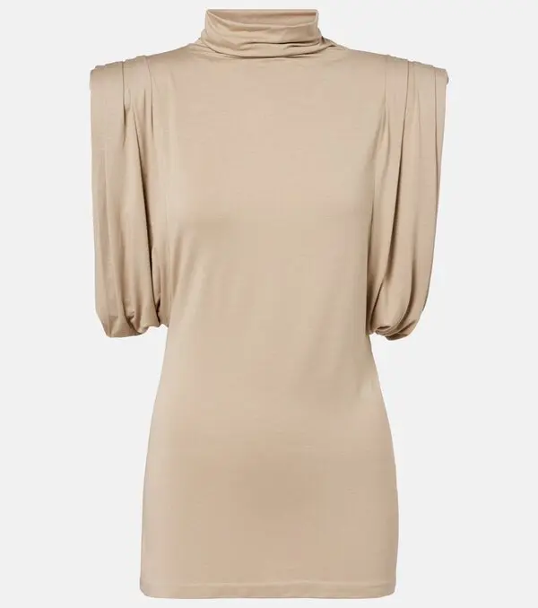 MUGLER Draped Jersey Top