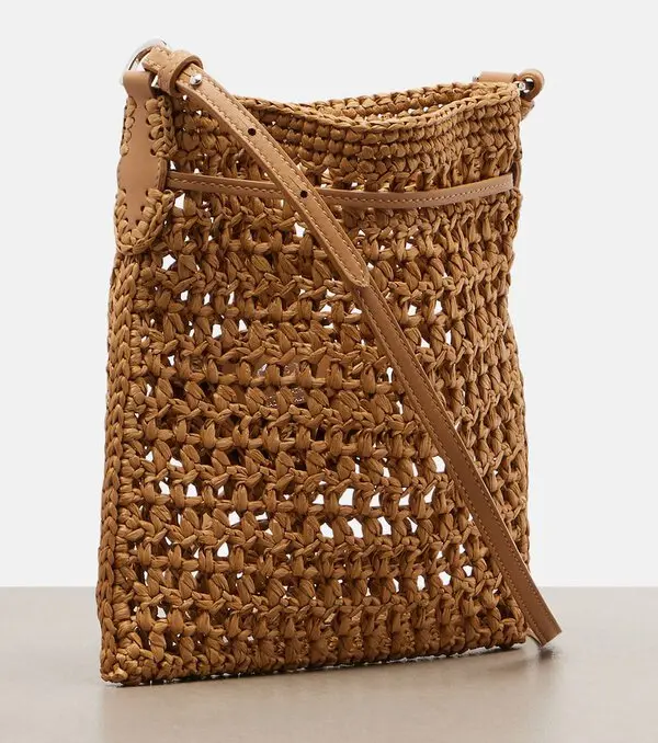 TOD'S Mini Raffia-effect Bucket Bag - Brown