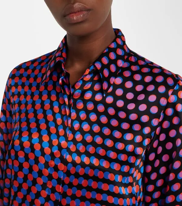 Dries Van Noten Polka-dot Silk Shirt - Black