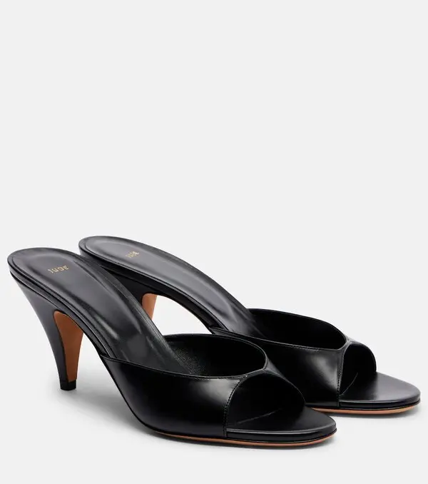 JUDE Haze Leather Mules - Black