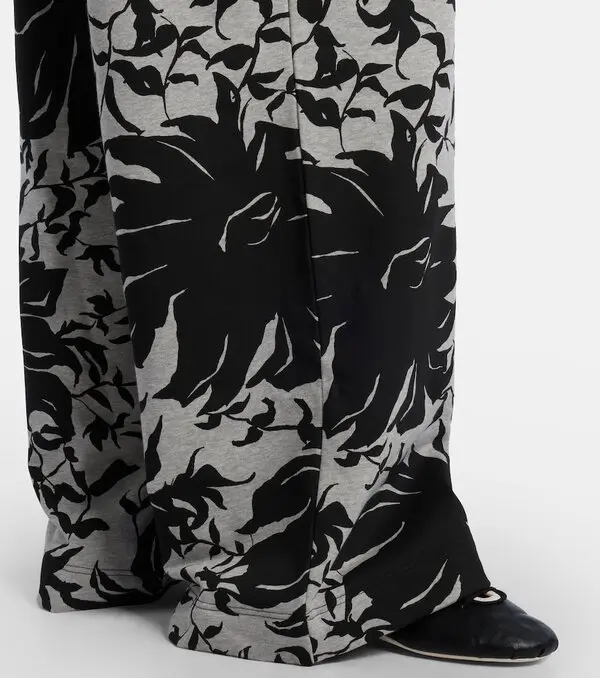 Dries Van Noten Floral Cotton Jersey Sweatpants