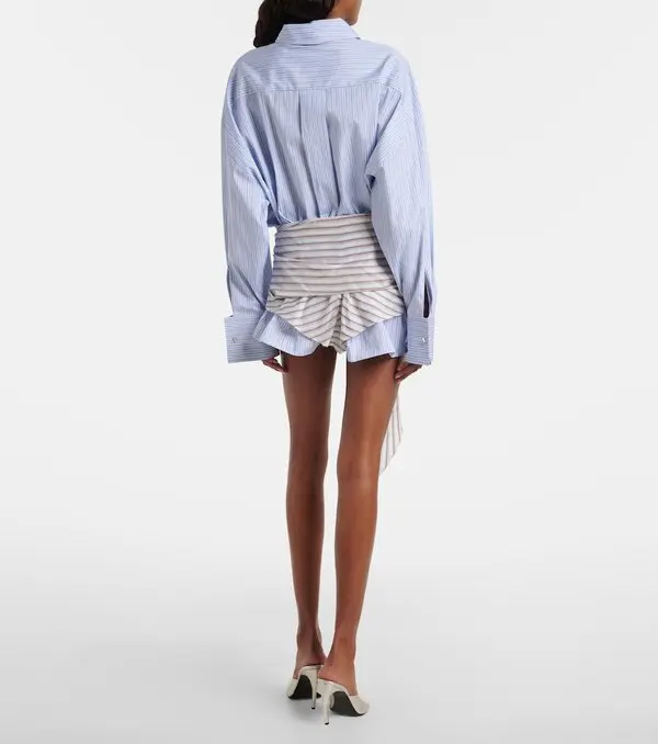 Attico Striped Cotton Shirt Dress
