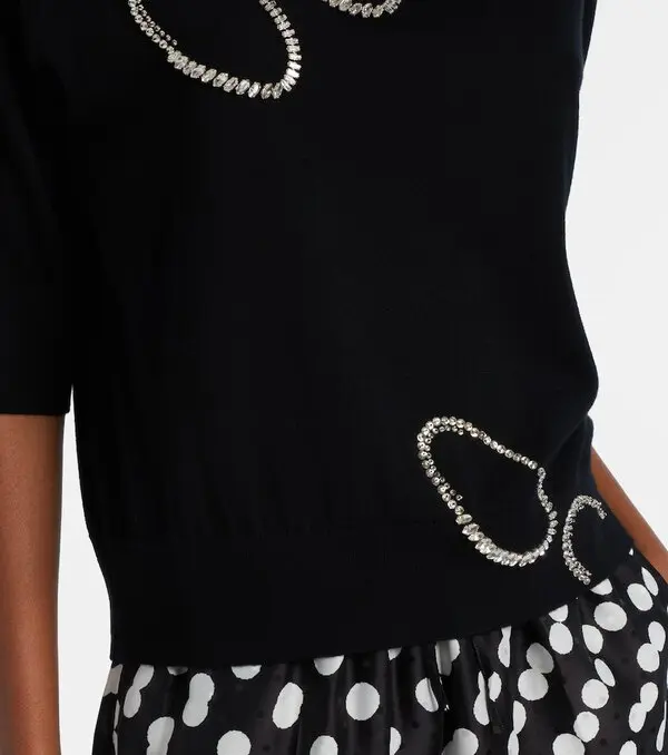 Dries Van Noten Embellished Merino Wool Sweater - Black