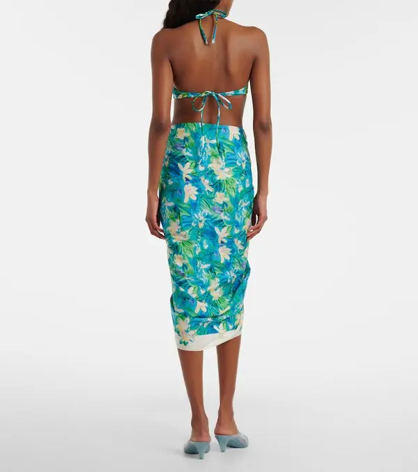 Chloé Floral Cotton Beach Cover-up - Blue