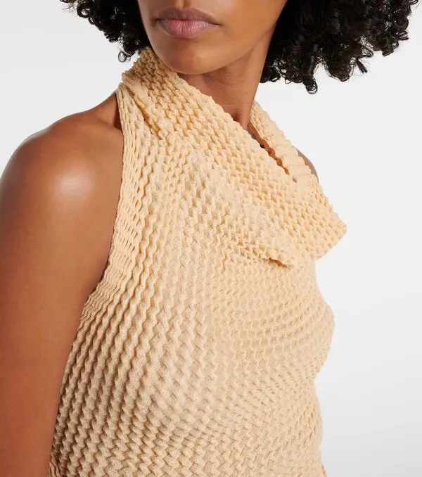 Victoria Beckham Draped Knitted Crop Top