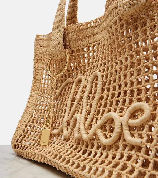 Chloé East-west Raffia Tote Bag - Beige