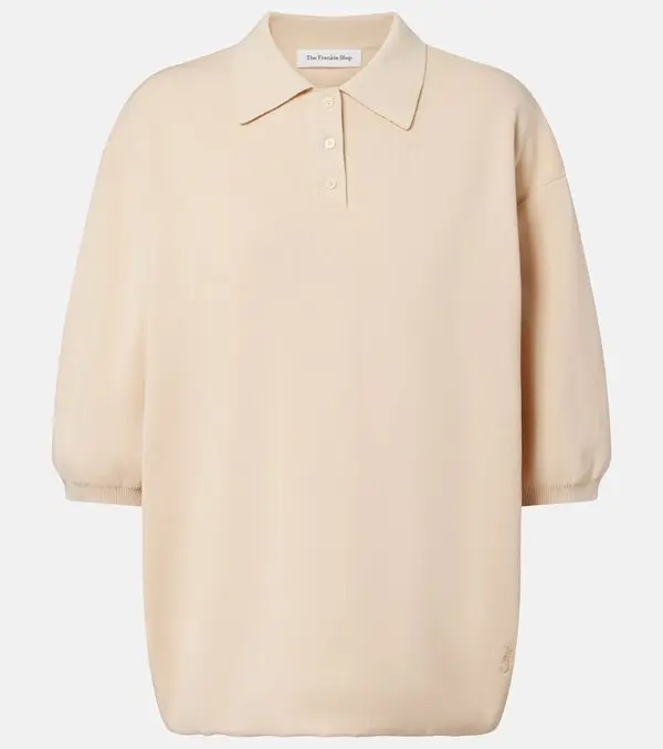 THE FRANKIE SHOP Nola Cotton Polo Sweater - Beige