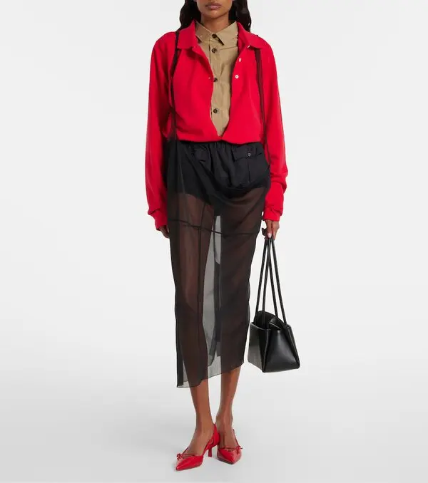 Prada Bow-detail Leather Pumps - Red