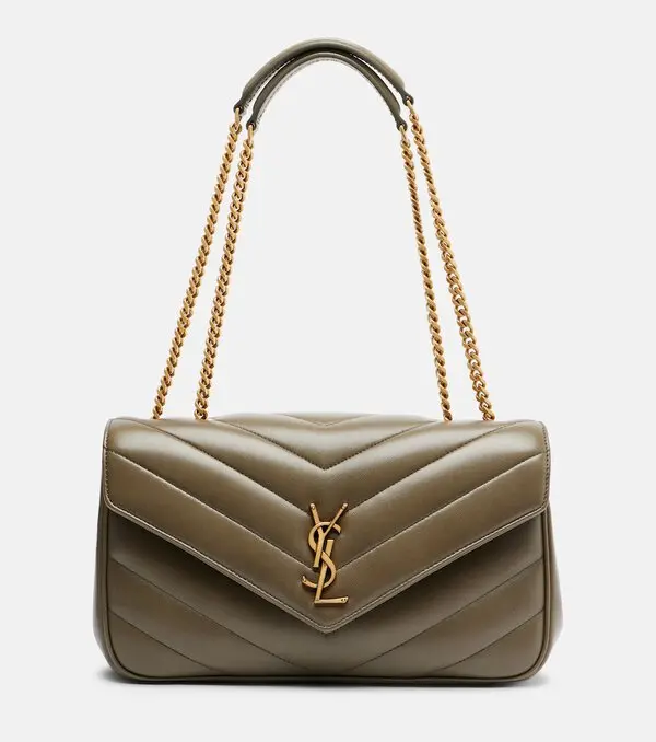 Saint Laurent Loulou Medium Leather Shoulder Bag - Green