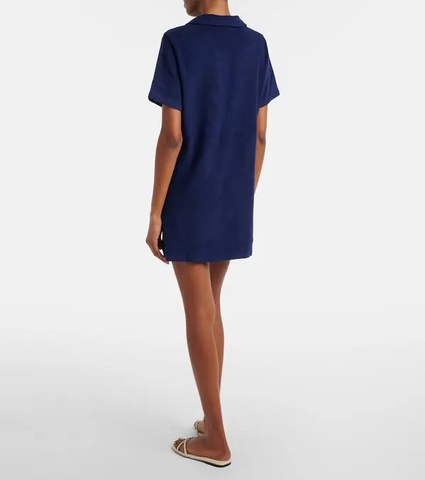 polo ralph lauren collared terry mini dress Polo Ralph Lauren Cotton Terry Polo Dress - Blue