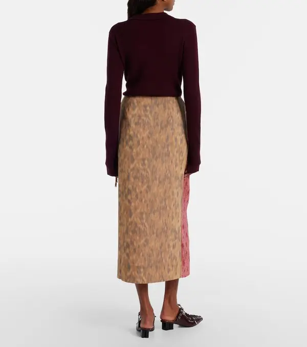 GANNI Printed Organza Wrap Skirt - Multicoloured