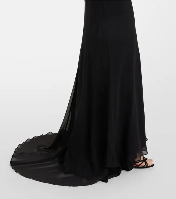 Sportmax Pinne Silk-trimmed Maxi Dress - Black