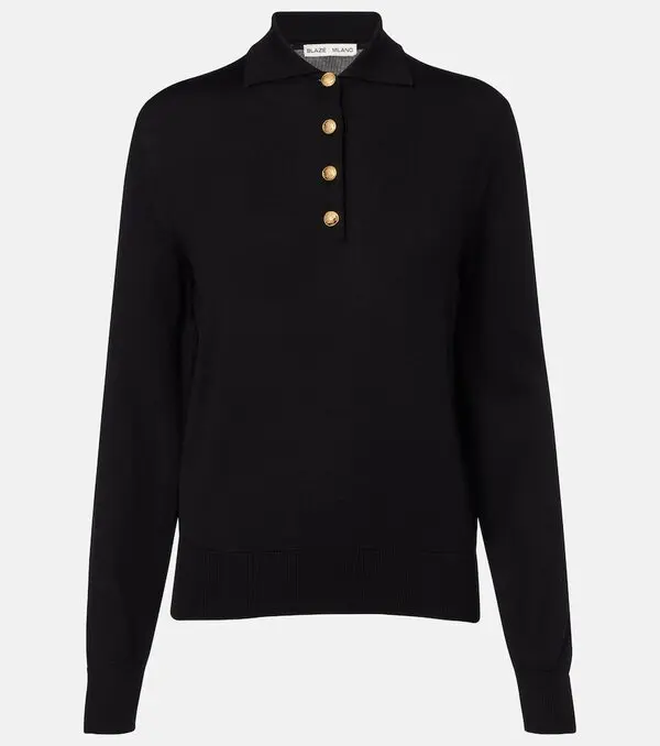 BLAZÉ MILANO Alegria Polo Sweater - Black