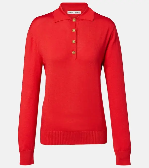 BLAZÉ MILANO Alegria Polo Sweater - Red