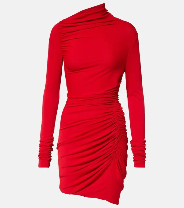 Rick Owens Lilies Svita Jersey Ruched Minidress - Red