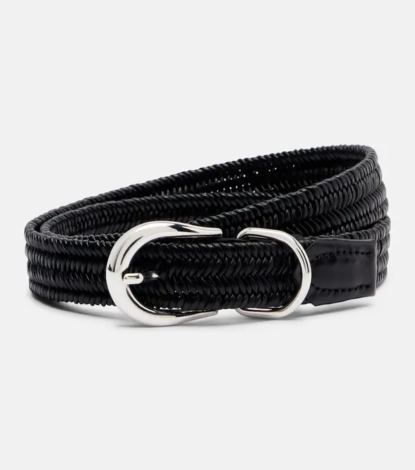 DEHANCHE Loom Braided Leather Belt - Black
