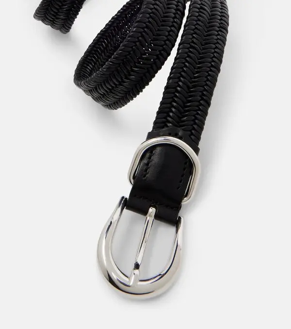 DEHANCHE Déhanche Loom Braided Leather Belt - Black