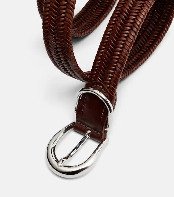 DEHANCHE Déhanche Loom Braided Leather Belt - Brown