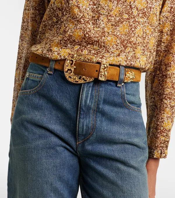 DEHANCHE Déhanche Versailles Suede Belt - Brown