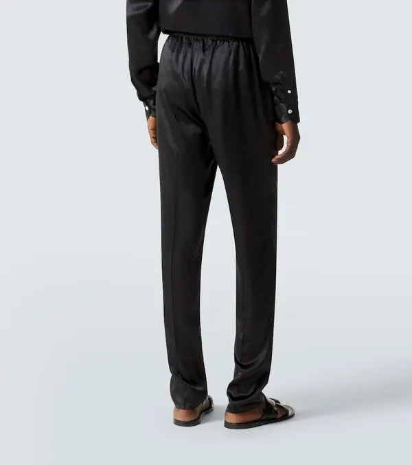 Rubinacci Straight Silk Pants