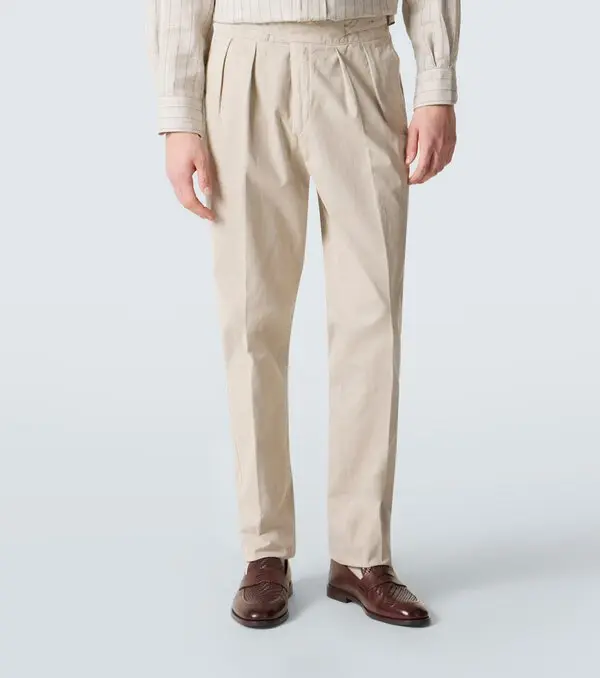 Rubinacci Manny Cotton Twill Tapered Trousers