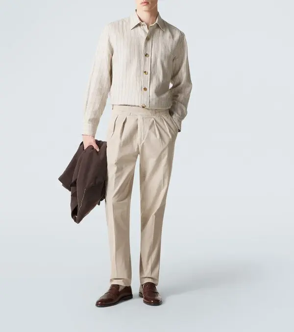 Rubinacci Manny Cotton Twill Tapered Trousers