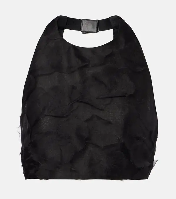 Max Mara Fumetto Silk Fil Coupé Crop Top - Black