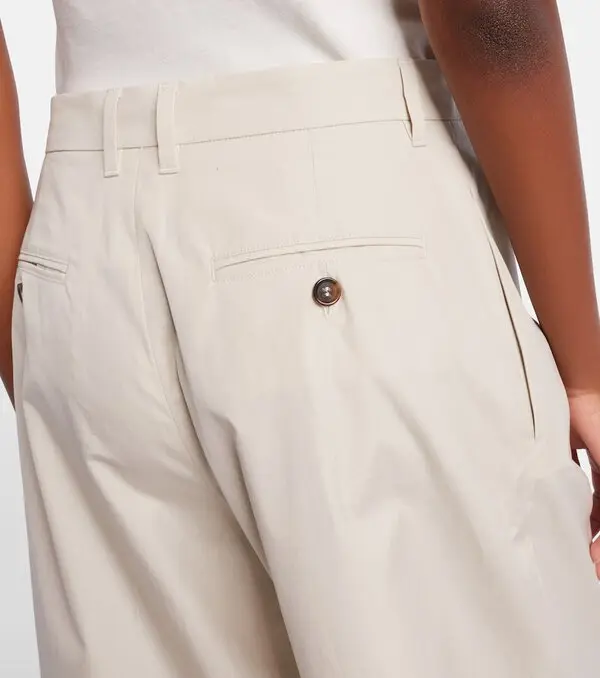 Max Mara Danza Wide-leg Cotton Pants - Beige