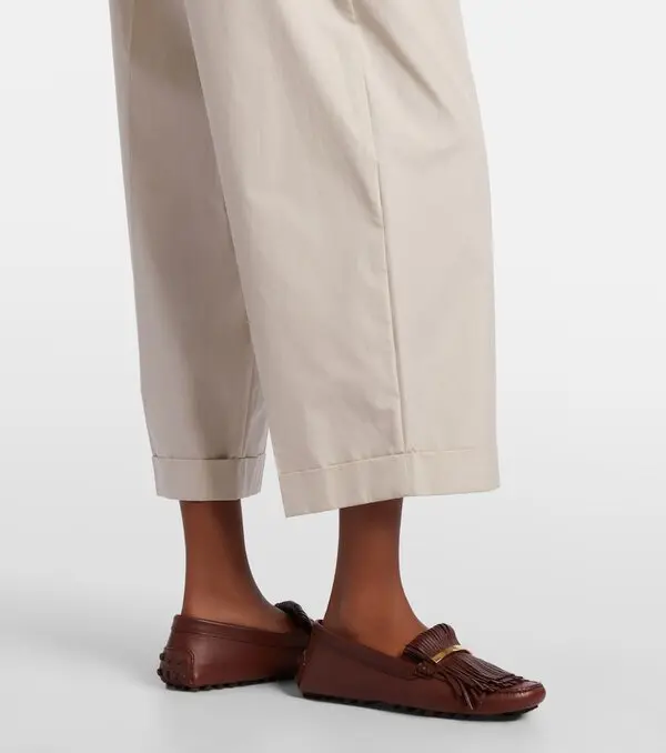 Max Mara Danza Wide-leg Cotton Pants - Beige