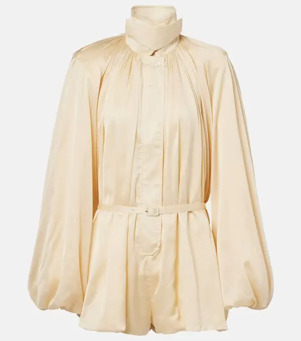 ROTATE BY BIRGER CHRISTENSEN Satin Playsuit - Yellow