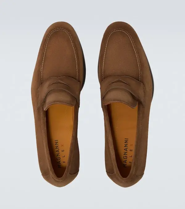Magnanni Diezma Suede Penny Loafers - Brown