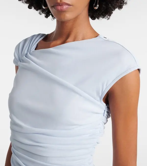 ROTATE BY BIRGER CHRISTENSEN Asymmetric Draped Maxi Dress