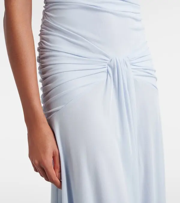 ROTATE BY BIRGER CHRISTENSEN Asymmetric Draped Maxi Dress