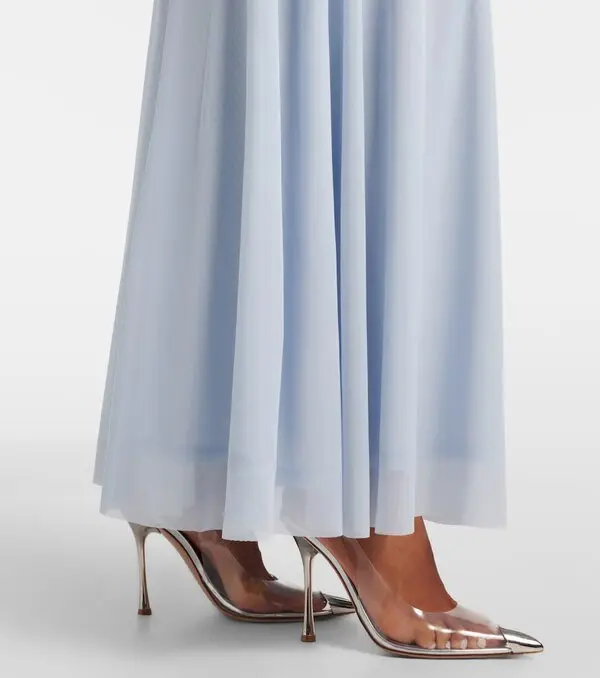 ROTATE BY BIRGER CHRISTENSEN Asymmetric Draped Maxi Dress