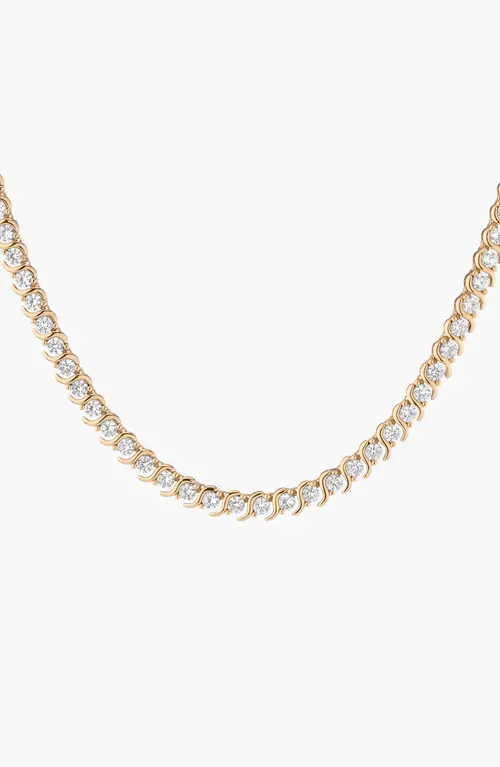 AURATE S Estate Lab Grown White Sapphire Tennis Necklace - Yellow