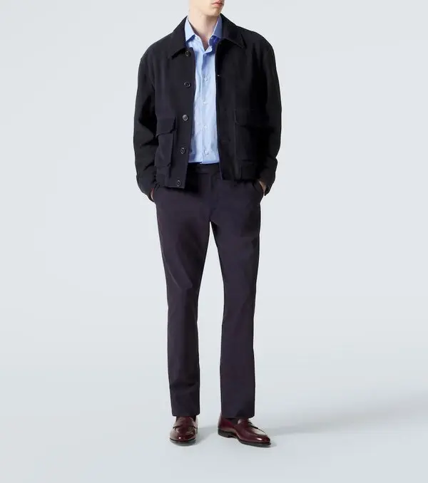 Brioni Striped Cotton Poplin Shirt - Blue