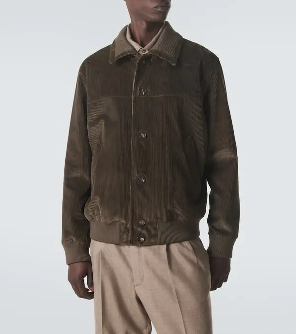 Loro Piana Merremma Cotton Corduroy Bomber Jacket