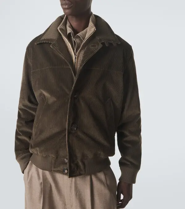 Loro Piana Merremma Cotton Corduroy Bomber Jacket