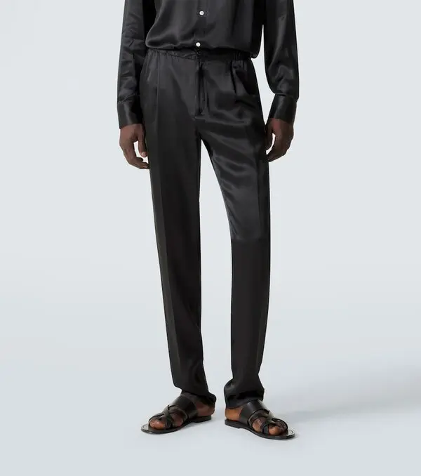Rubinacci Straight Silk Pants