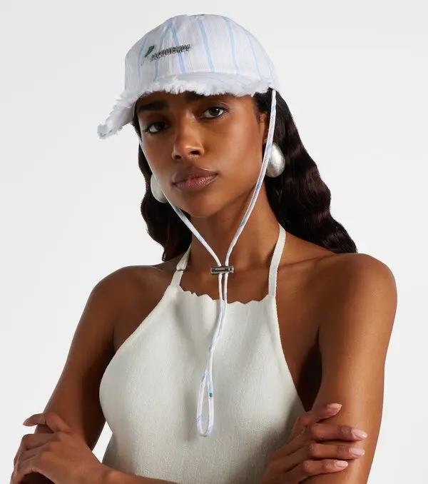 Jacquemus Artichaut Striped Baseball Cap - White